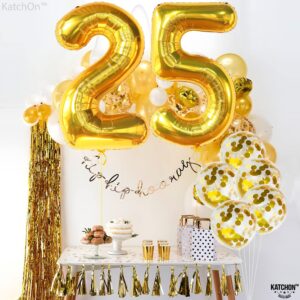 KatchOn, Gold 25 Balloon Numbers - 40 Inch | 25th Birthday Balloons with Confetti Balloon | Gold 25 Balloons, 25th Birthday Decorations for Women | 25 Balloon Numbers Gold | 25th Anniversary Decor