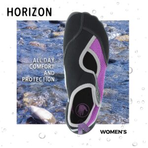 Body Glove Water Shoes for Women, Lake, Aerobics, Swimming, Aqua Sports, Beach, Womens Water Shoes, Black and Oasis Purple Horizon Aqua Shoes for Women