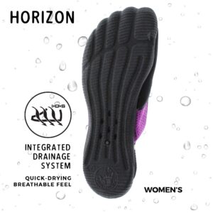 Body Glove Water Shoes for Women, Lake, Aerobics, Swimming, Aqua Sports, Beach, Womens Water Shoes, Black and Oasis Purple Horizon Aqua Shoes for Women