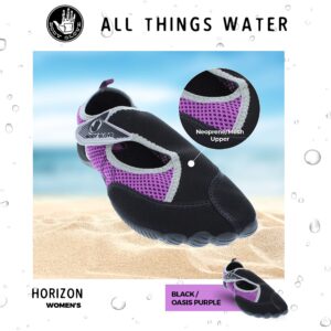 Body Glove Water Shoes for Women, Lake, Aerobics, Swimming, Aqua Sports, Beach, Womens Water Shoes, Black and Oasis Purple Horizon Aqua Shoes for Women