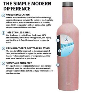 Simple Modern Spirit 25oz Wine Bottle - Double Wall, Vacuum Insulated Wine Bottle with Leak Proof Lid - 18/8 Stainless Steel Shimmer: Rose Quartz (Wine Tumbler)