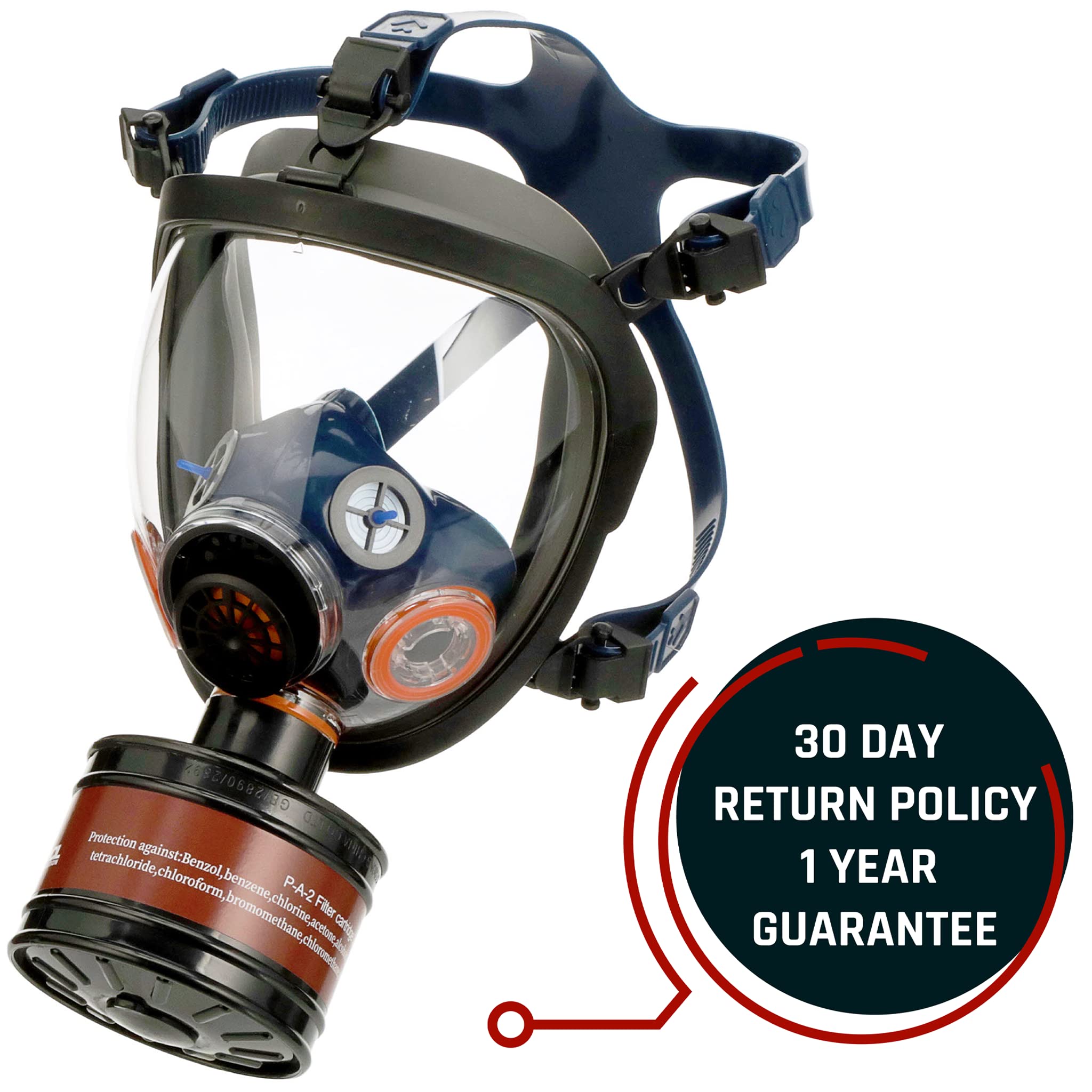 ST-100X Military Grade Full Face Respirator Mask with Advanced Air Filtration - For Chemical, Smoke, and Particulate Protection in Emergency Situations