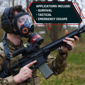 ST-100X Military Grade Full Face Respirator Mask with Advanced Air Filtration - For Chemical, Smoke, and Particulate Protection in Emergency Situations