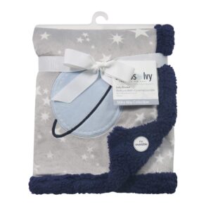 Lambs & Ivy Milky Way Baby Blanket - Blue, Gray, Modern, Celestial