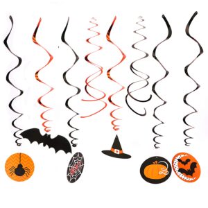 30 Pieces Halloween Hanging Swirl Party Decorations,Witches and Bats Ceiling Hanging Party Favor Indoor Decoration for Kids