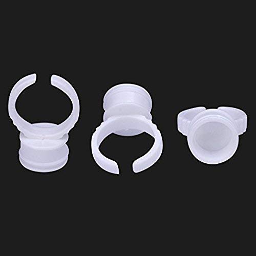 MADLUVV Professional Brow Artistry Ring Cups for Brow Makeup Ink Pigment & Lash Extension Glue, 1.5cm - 100 Pieces