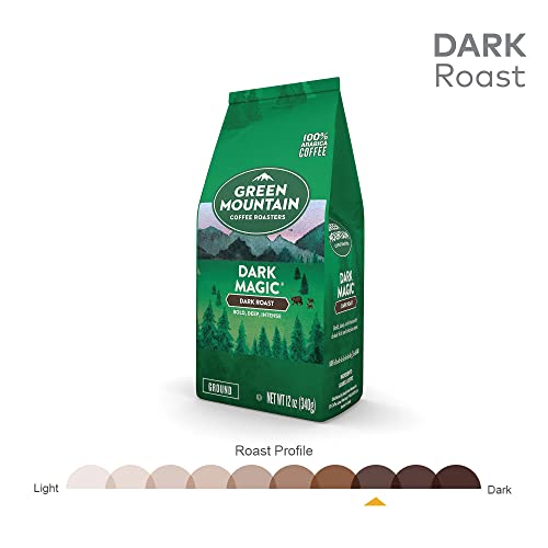 Green Mountain Coffee Roasters, Dark Magic, Ground Coffee, Dark Roast, Bagged 12oz.