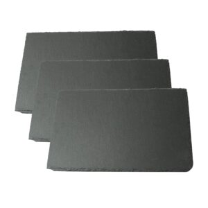 lonovel slate cheese board natural slate cheese plates for kitchen dining,parties,entertaining,8"x12" slate placemats slate serving tray for cake,fruit,biscuit,meat,charcuterie slate boards set of 3