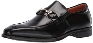 stacy adams men's pierce moe-toe slip-on penny loafer, black, 9 m us