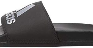 adidas Women's Adilette Comfort Slides Sandal, Core Black/Silver Metallic/Core Black, 11