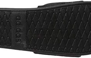 adidas Women's Adilette Comfort Slides Sandal, Core Black/Silver Metallic/Core Black, 11