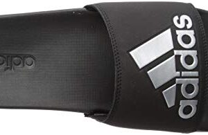 adidas Women's Adilette Comfort Slides Sandal, Core Black/Silver Metallic/Core Black, 11