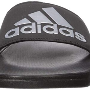 adidas Women's Adilette Comfort Slides Sandal, Core Black/Silver Metallic/Core Black, 11