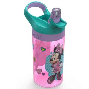 zak minnie mouse designs 16oz plastic water bottle pink/teal