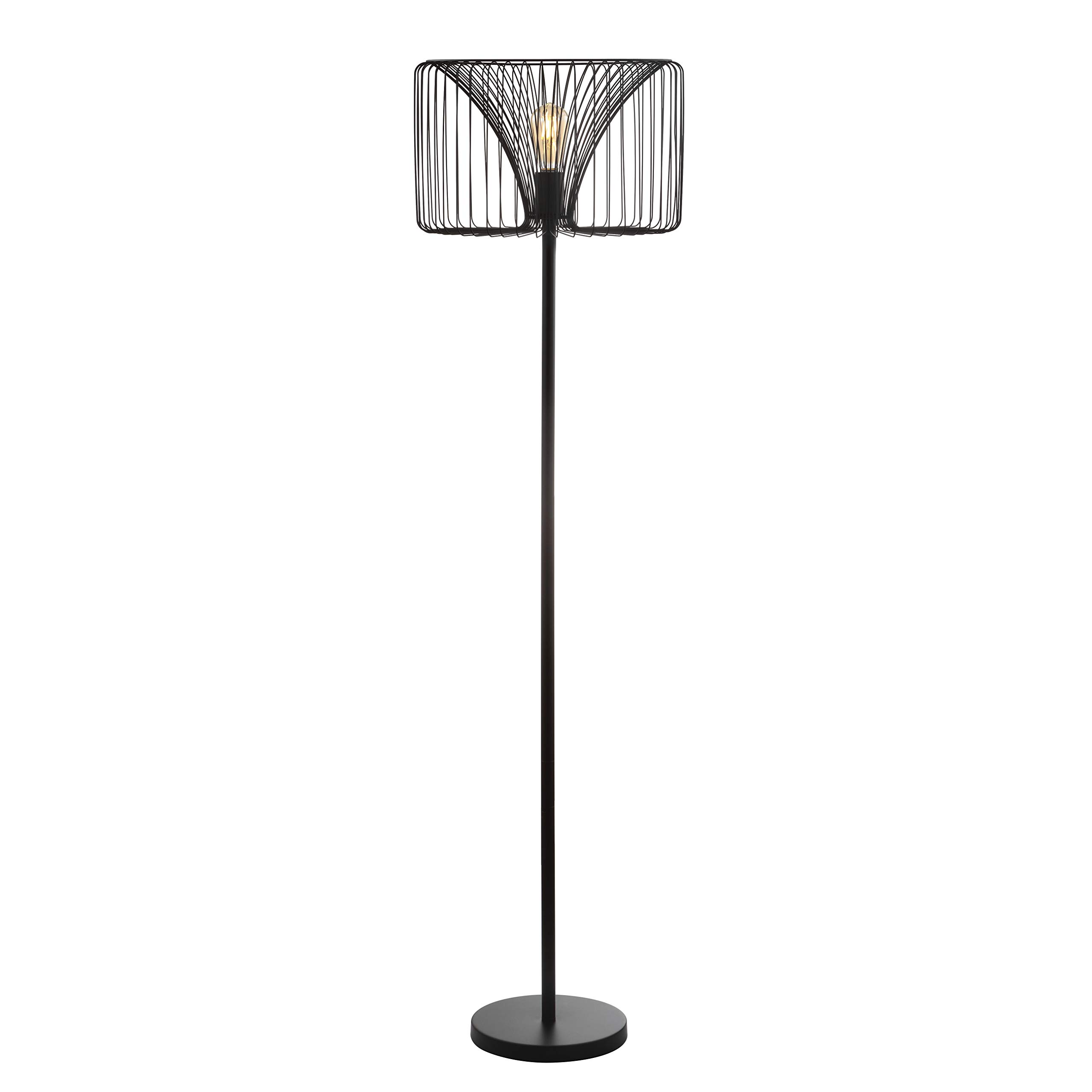 JONATHAN Y JYL6105A Gridley 61" Metal LED Floor Lamp, Contemporary, Transitional, Modern, Industrial Style, Office, Living Room, Family Room, Dining Room, Bedroom, Hallway, Foyer, Black