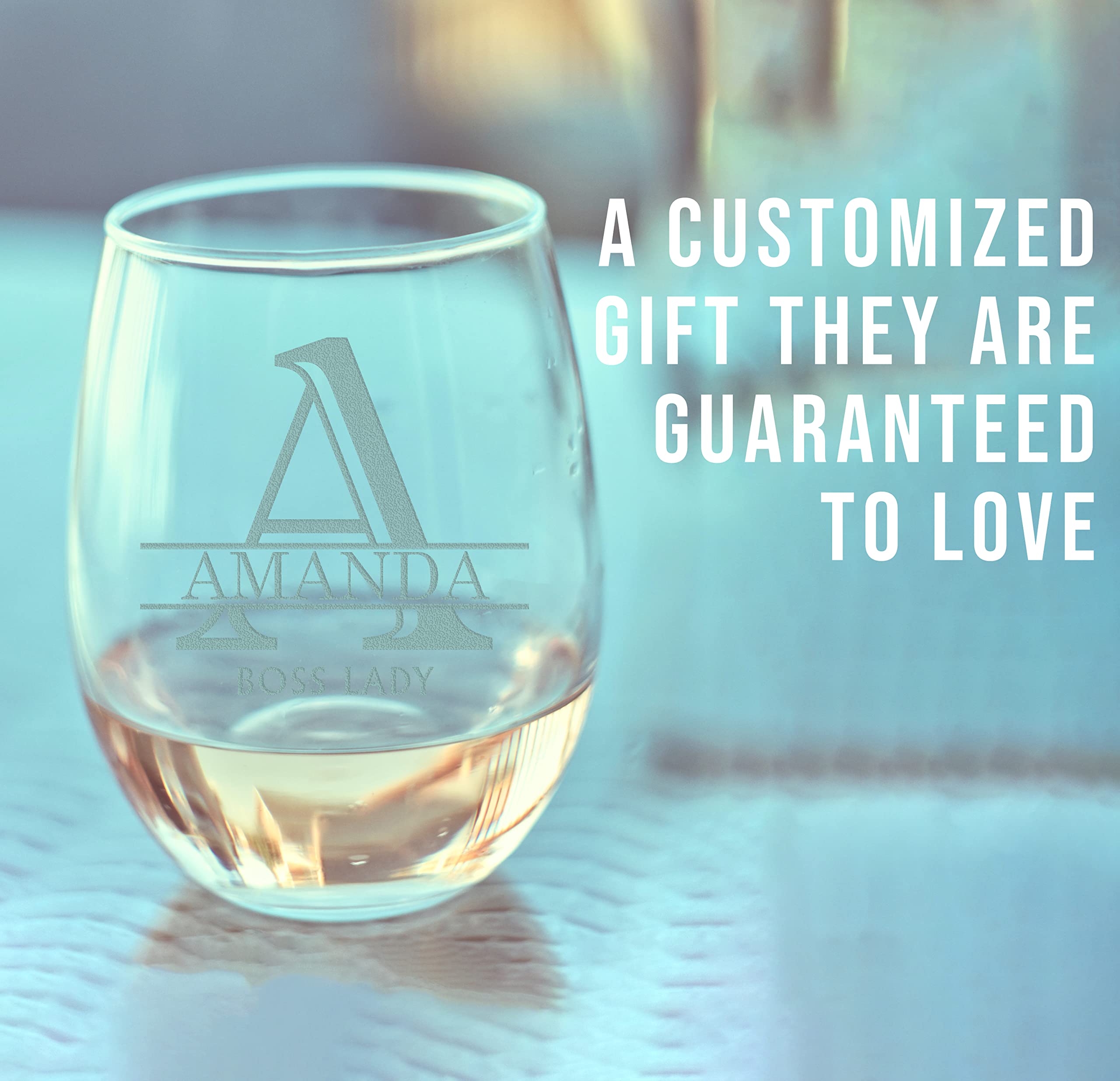 Personalized Etched 17oz Stemless Wine Glass Tumbler, Halpert Monogram – Unique Customized Gifts for Women – Custom Gifts for Grandma – Wine Lover Gifts - Bridesmaid Gifts for Her, glasses