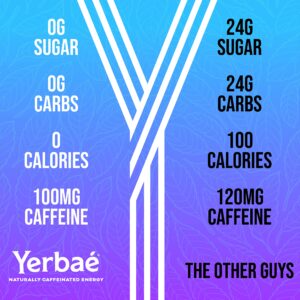 Yerbae Energy Seltzer - Variety Performance Pack, 0 Sugar, 0 Calories, 0 Carbs, Energized by Yerba Mate, Naturally Caffeinated & Plant-Based, Healthy Alternative to Coffee and Sugary Sodas, 12oz cans (12 Pack)