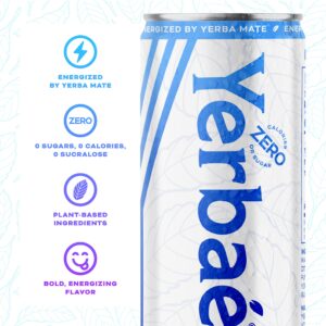 Yerbae Energy Seltzer - Variety Performance Pack, 0 Sugar, 0 Calories, 0 Carbs, Energized by Yerba Mate, Naturally Caffeinated & Plant-Based, Healthy Alternative to Coffee and Sugary Sodas, 12oz cans (12 Pack)