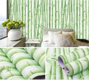 green bamboo contact paper self adhesive shelf liner for walls cabinets dresser crafts wall paper sticker (light green, 17.7 inch by 9.8 feet)