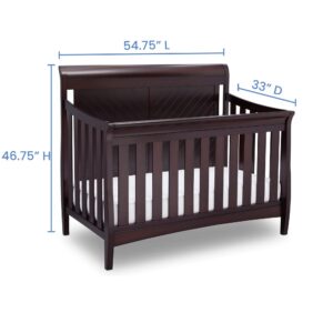 Delta Children Bennington Elite 4-in-1 Convertible Baby Crib, Dark Espresso, Sleigh