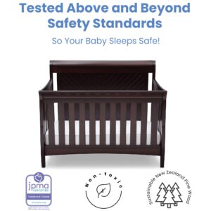 Delta Children Bennington Elite 4-in-1 Convertible Baby Crib, Dark Espresso, Sleigh