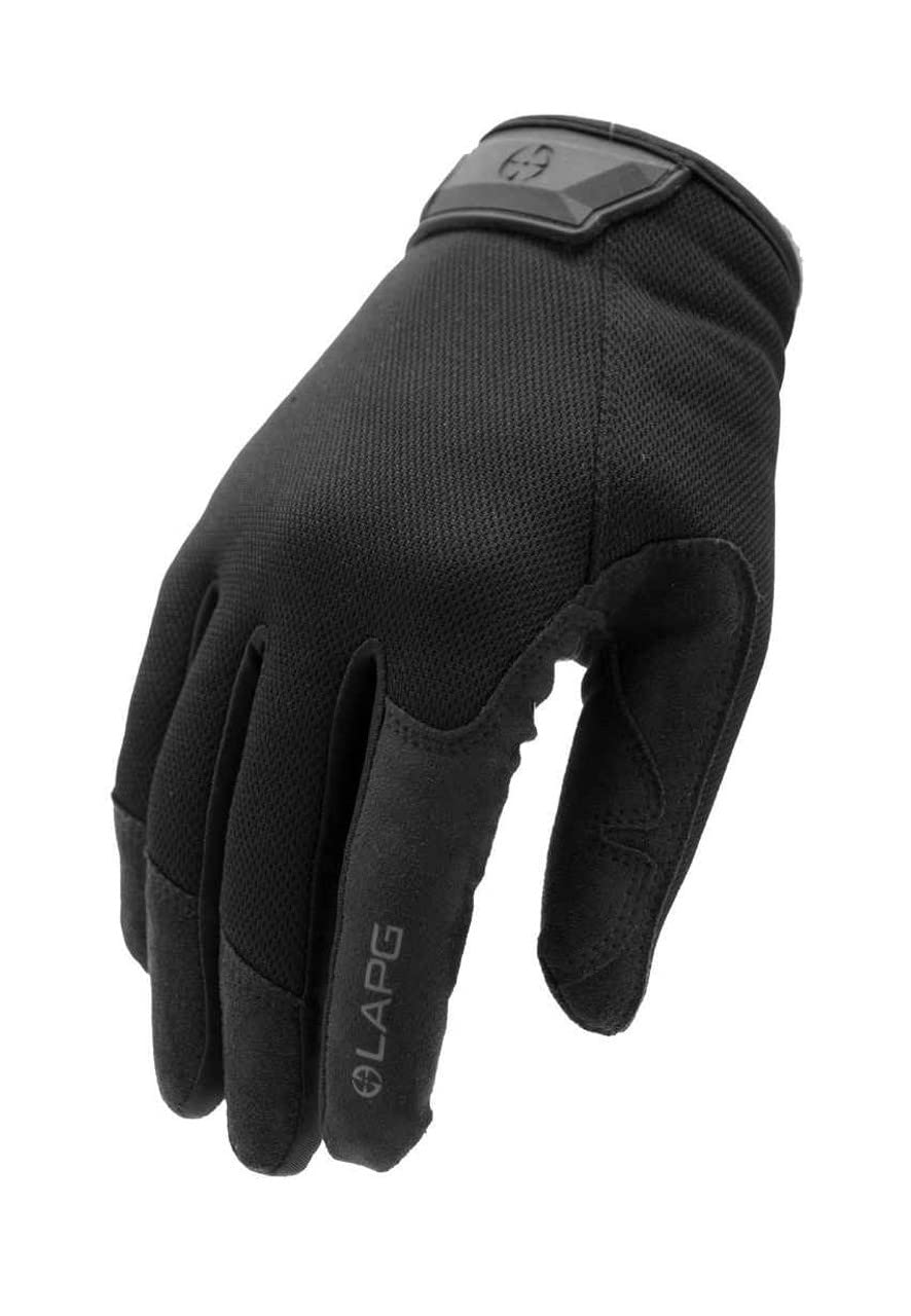 LA Police Gear Men's Core Patrol Glove, Lightweight Tactical Work Gloves for Men, Touchscreen Compatible Shooting Gloves - Black - Large