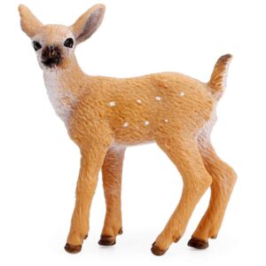 RESTCLOUD 12Pcs Deer Figurines Cake Toppers, Deer Toys Figure, Small Woodland Animals Set of 12 Fawn