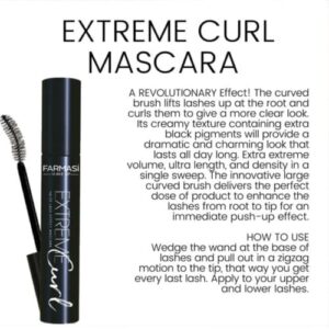 FARMASI Extreme Curl Mascara, Voluminous, Longer, Thicker and Curling Eyelashes, Long Lasting, Instant & Very Easy to Apply, Black, 0.4 fl. oz. / 12 ml