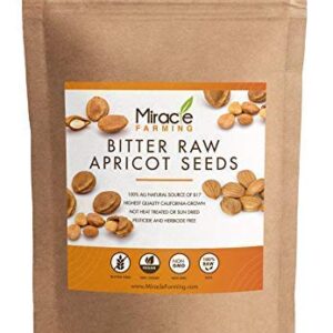 Bitter Apricot Seeds/Kernels, California USA Grown, Non GMO, Vegan, Raw & Large, The Best Natural Source of Vitamin B17, In a Resealable Pouch (1LB)