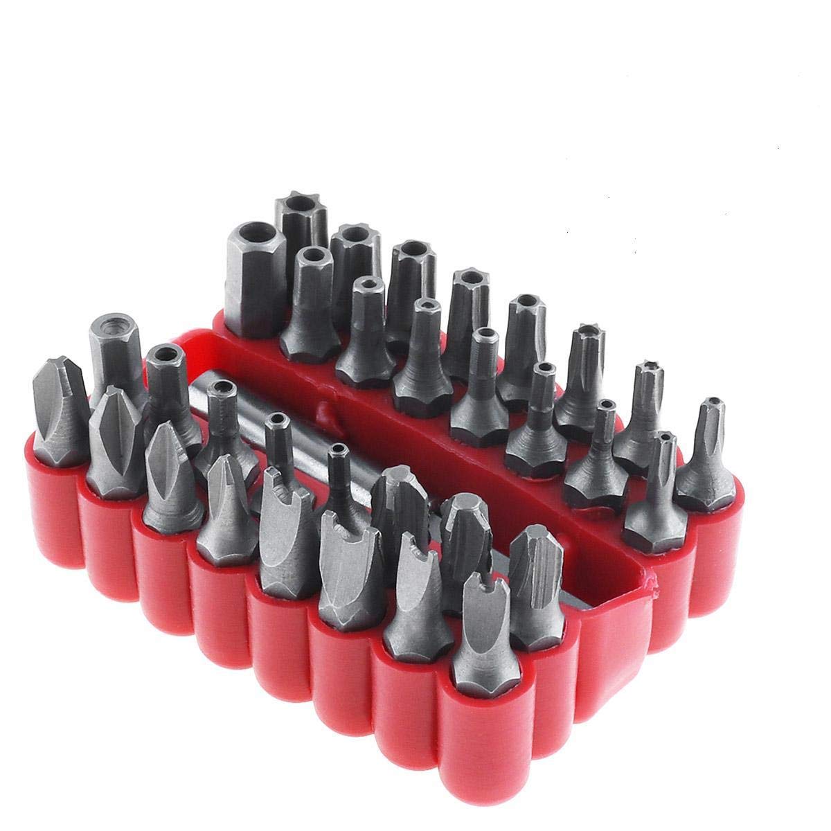 ChgImposs 33 Piece Screwdriver Bit Set, Security Screwdriver Tool Kit with Hex and Torx Special Batch Charging Drill Shaped