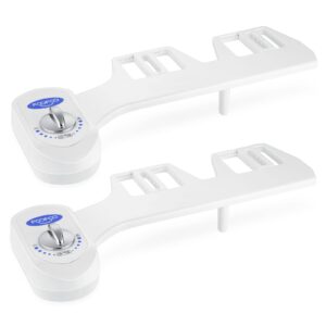 2 pack foofoo bidet non-electric mechanical self cleaning nozzles white for toilet attachment easy to install