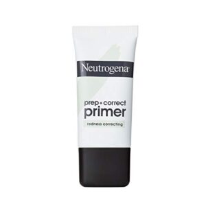 neutrogena prep + correct primer for redness correcting, green-toned matte makeup primer with seaweed extract to help reduce redness & even skin tone, 1.0 oz