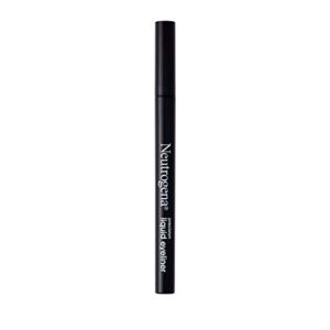 neutrogena precision liquid eyeliner with honey & coconut, hypoallergenic, smudge- & water-resistant eyeliner makeup for precise application, jet black, 0.013 fl. oz