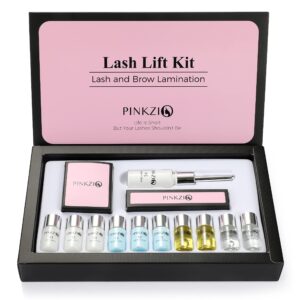 pinkzio lash lift kit eyelash perm kit, professional eyelash lash curling, semi-permanent curling perming suitable for salon, pink