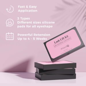 PINKZIO Lash Lift Kit Eyelash Perm Kit, Professional Eyelash Lash Curling, Semi-Permanent Curling Perming Suitable For Salon, Pink