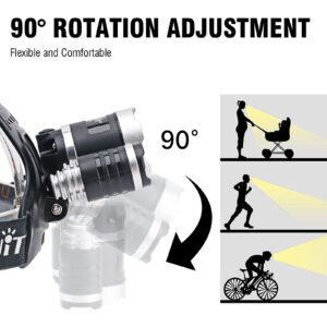 BORUIT rj-3000 LED Green Headlamp Rechargeable Hunting Head Lamp Super Bright 5000 Lumens 3 Modes Head Light IPX4 Waterproof USB Headlight for Adults Outdoor Fishing Camping