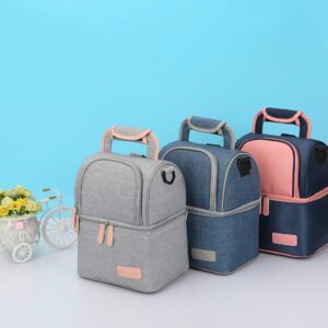 Meichoon Breast Pump Backpack Breastmilk Cooler & Insulated Baby Bottle Bag Waterproof - Portable Thermal Insulated Lunch Bag/Large Capacity Handbag/Baby Milk Freezer for Work Mommy Women XC01 Grey