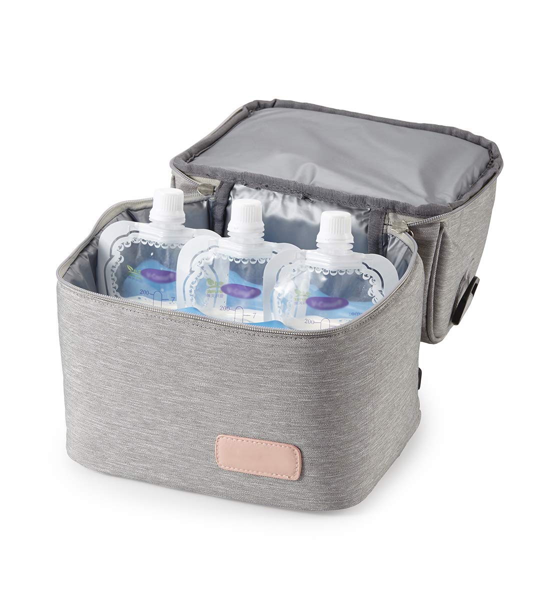 Meichoon Breast Pump Backpack Breastmilk Cooler & Insulated Baby Bottle Bag Waterproof - Portable Thermal Insulated Lunch Bag/Large Capacity Handbag/Baby Milk Freezer for Work Mommy Women XC01 Grey