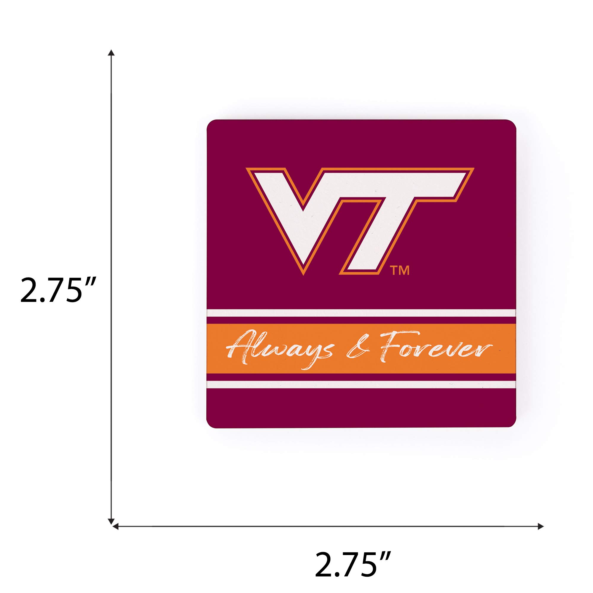 P. Graham Dunn Virginia Tech Always and Forever 2.75 x 2.75 MDF Wood Refrigerator Magnet