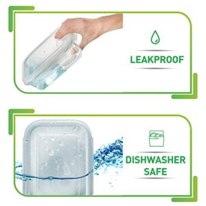 PrepNaturals 5 Pack 36 Oz Glass Meal Prep Containers - Dishwasher Microwave Freezer Oven Safe - Glass Storage Containers with Lids (Multi-Compartment)