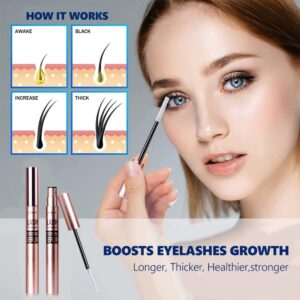 Eyelash Growth Serum,Eyelash Growth Enhancer Longer Fuller Thicker Lashes Eyelash Enhancer for Long,Luscious Lashes and Eyebrows