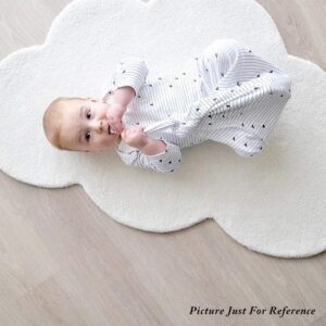 Area Rugs for Kids, Cloud Shape Baby Crawling Carpet, Nursery Room Soft Pure Cotton Luxury Plush Handmade Knitted Decoration Rug 40"×26"