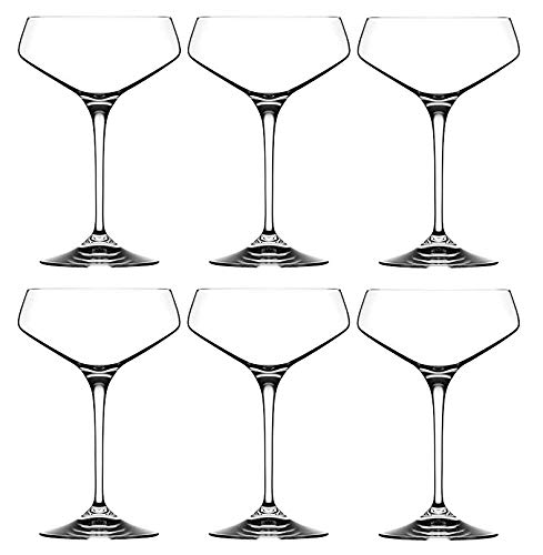 RCR Cristalleria Italiana Aria Collection 6 Piece Crystal Wine Glass Set (Champagne Coupe (11.25 oz))