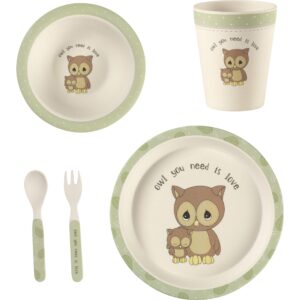 precious moments 5 owl gift mealtime feeding set, one size