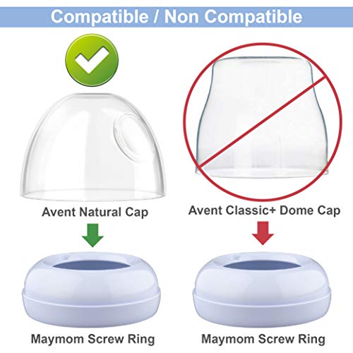 Replacement Screw Ring Compatible with Philips Avent Natural Bottles, Avent PP Bottles or Natural Glass Bottles; Not for AntiColi Nipple, Made by Maymom; Replace Avent Natural Screw Ring Collar