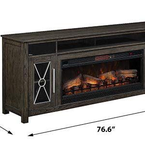 ClassicFlame Heathrow 76" Infrared Electric Fireplace Entertainment Center & 42" Firebox - Tifton Oak, 42MMS6342-O131 & 42II042FGT