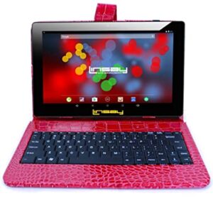 LINSAY 10.1" 1280x800 IPS Screen 2GB RAM 32GB Android 11 Tablet with Red Crocodile Style Keyboard