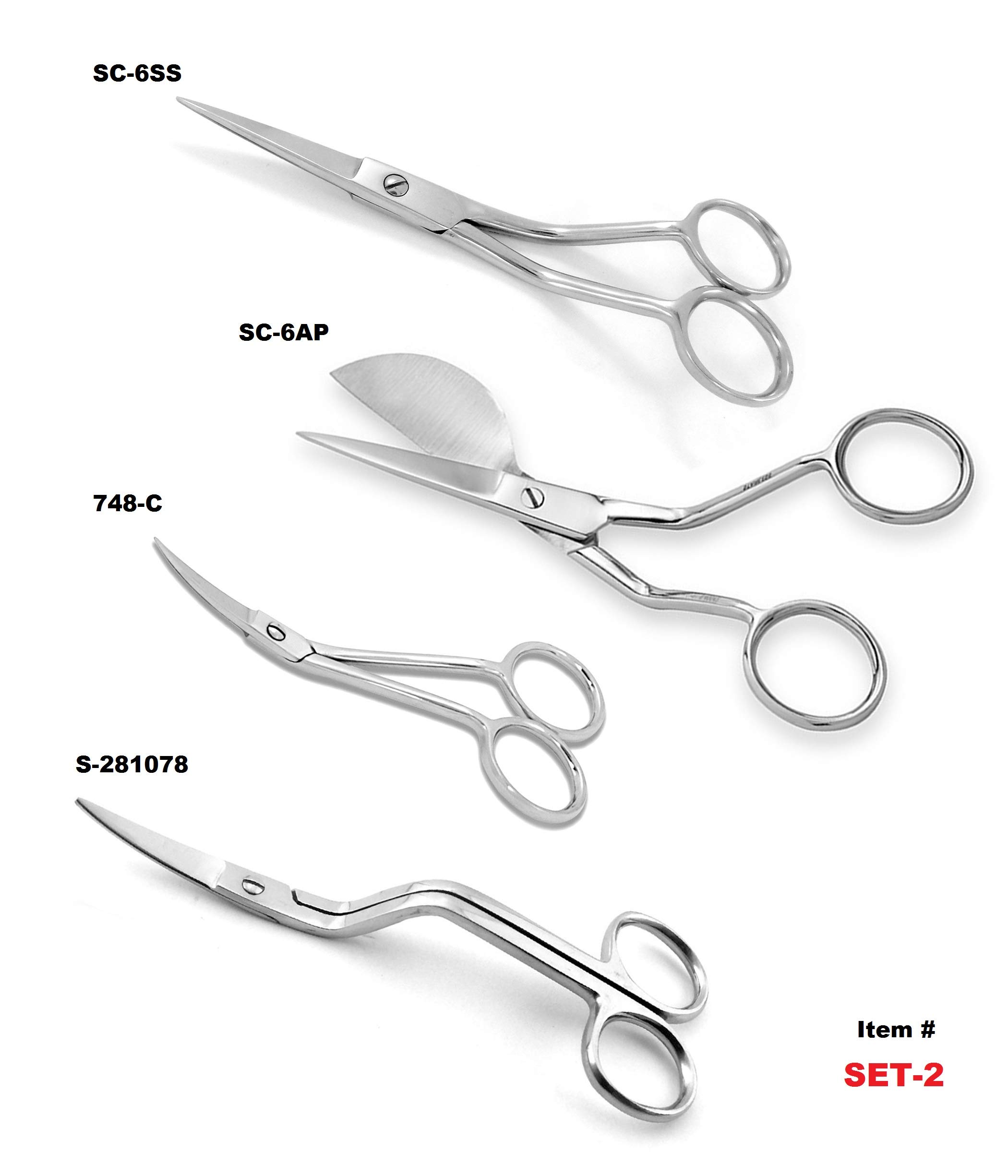 4 Pcs Professional Embroidery Duckbill Applique Scissors - Stainless Steel