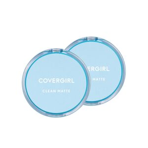 covergirl clean matte pressed powder, classic ivory, 0.35 oz, pack of 2 (packaging may vary)