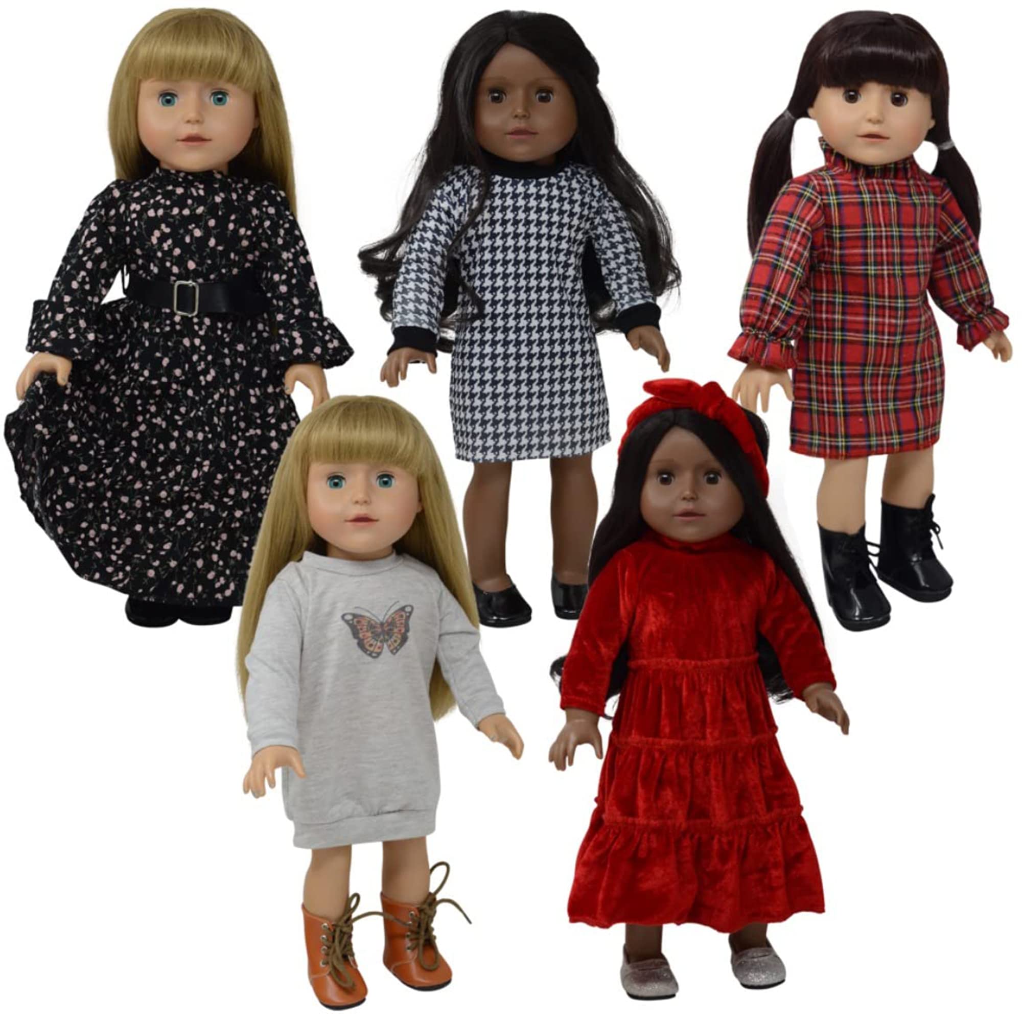 18 Inch Doll Clothes Dress and Doll Accessories (Winter Coats)